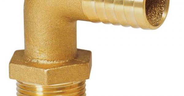 Messing slangpilaar 90 graden G 1 1-4 x 32 mm